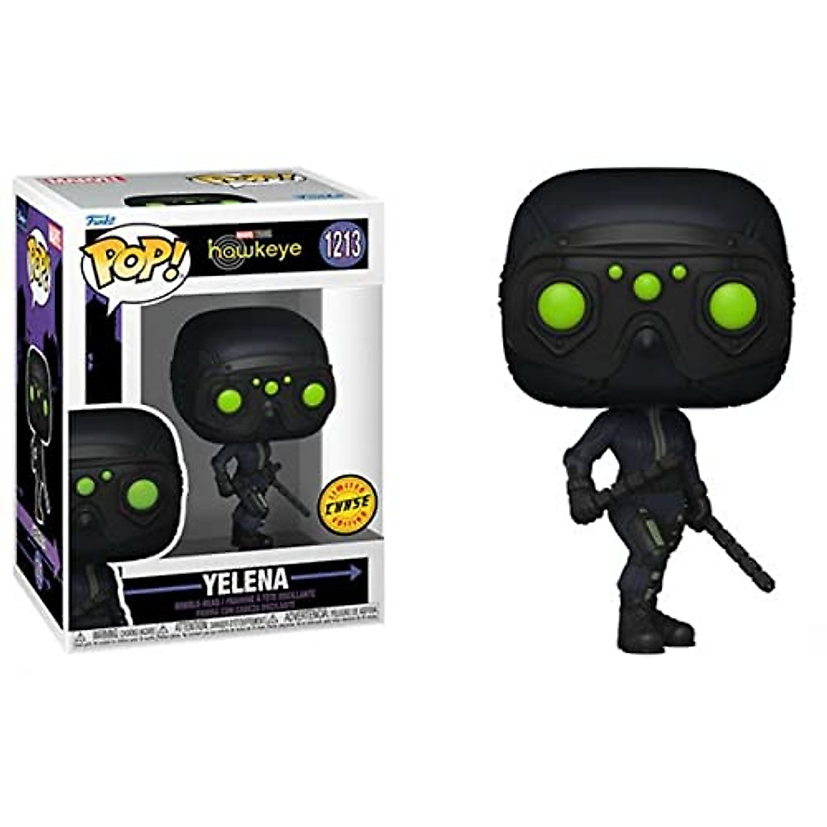 POP Marvel: Hawkeye - Yelena Belova [Black Widow] Limited Edition Chase Funko Vinyl Figure (Bundled with Compatible Box Protector Case)