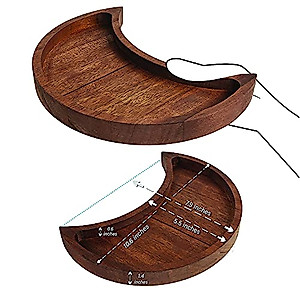 Moon Tray Crystal Holder for Stones Crystal Display - Display Your Crystals & Healing Stones - 10.23x5.13 Inches Wooden Crescent Moon Tray for Crystals - Bowl for Crystals Stones
