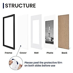 ENJOYBASICS 11x17 Picture Frame, Display Poster 8x12 with Mat or 11 x 17 Without Mat, Wall Gallery Photo Frames, Black, 2 Pack