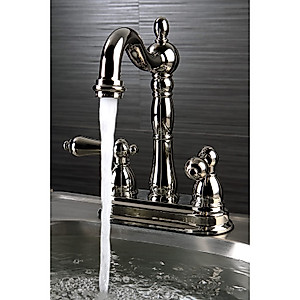 Kingston Brass KB1496AL Heritage Bar Faucet, 4-3/4 inch in Spout Reach, Polished Nickel