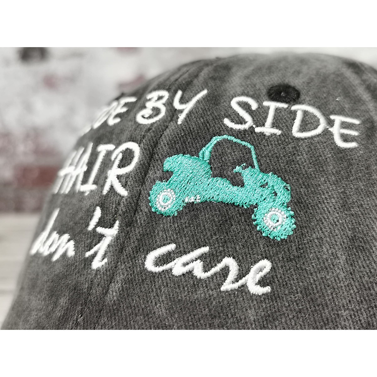 Hepandy Embroidered Side by Side Hair Don't Care Trucker Hat, Embroidery Mesh Baseball Cap for Kids Women Men, Adjustable Dad Hat