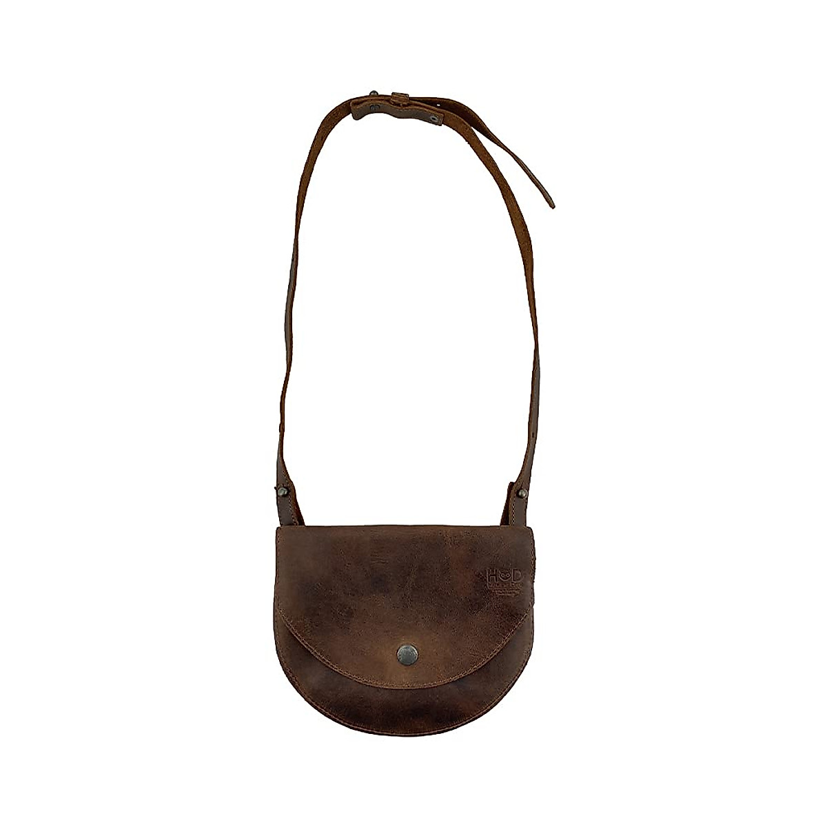 Hide & Drink, Hip and Shoulder Bag Handmade from Full Grain Leather (Bourbon Brown)
