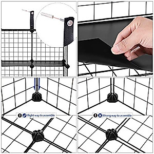 SONGMICS Cube Storage, 16 Pair Shoe Rack, DIY Shoe Organizer with Divider Design, Clothes Storage Organizer for Wardrobe, Closet, Modular Bookcase, with Rubber Mallet, Black ULPI36H