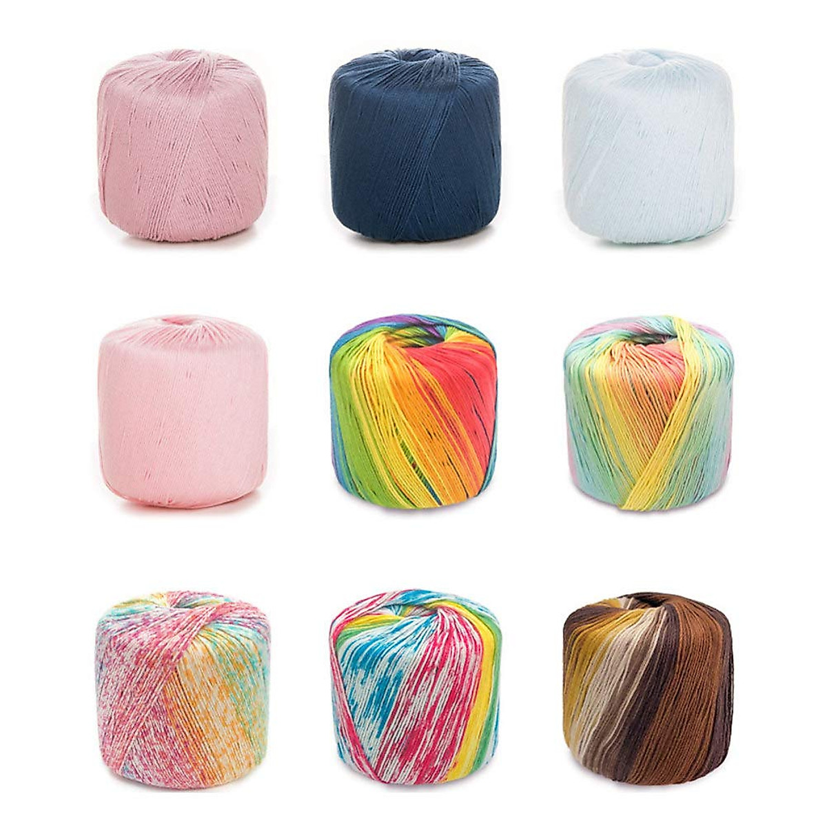 1 Roll Cotton Thread Balls Yarn Dyeing Colorful Cotton Threads for Crochet Hardanger Cross Stitch Needlepoint Hand Embroidery 133m Neon