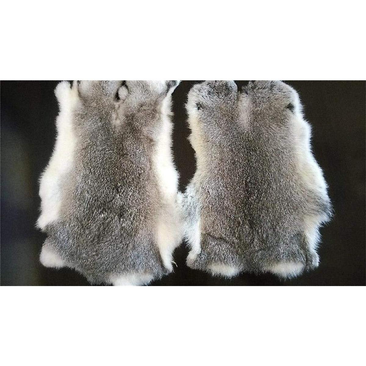 2Pack Real Natural Rabbit Fur Craft Grade Rabbit Pelts Sewing Quality Leather Rug Blanket (Cyan Gray)
