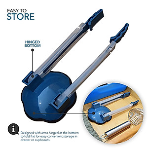 Exultimate Adjustable Baggy Clip Freezer Bag Holder Stand, Sandwich Bag Holder for Easy Meals Prep, Food Bag Holder Clip to Secure Foods and Liquids while Prepping with Non Slip Base, Blue