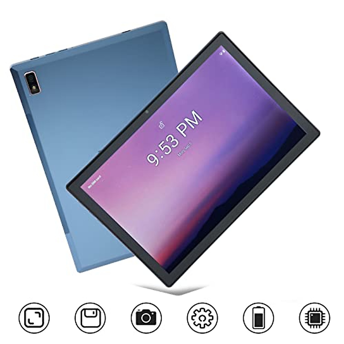 Pomya Tablet, 10.1 Inch Blue Tablet, 4G LTE IPS LCD Tablet for 11, 4GB RAM 64GB ROM Dual SIM Tablet, Octa Core CPU PC Tablet for Game, Study, Work