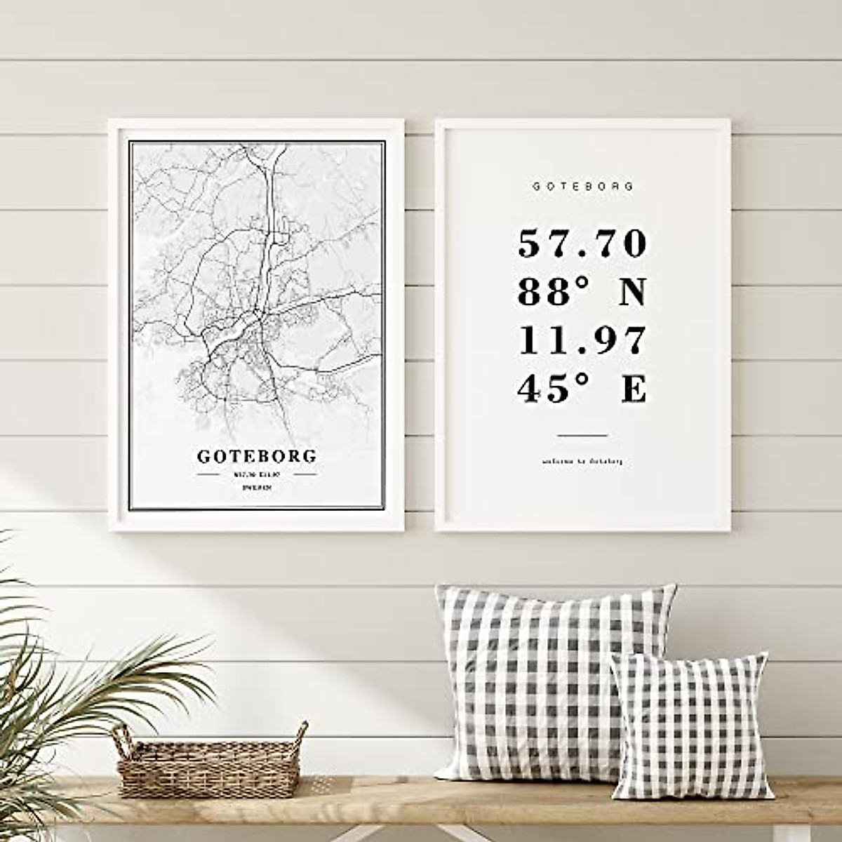 Dear Mapper Goteborg Sweden View Abstract Road Modern Map Art Minimalist Painting Black and White Canvas Line Art Print Poster Art Print Poster Home Decor (Set of 3 Unframed) (16x24inch)