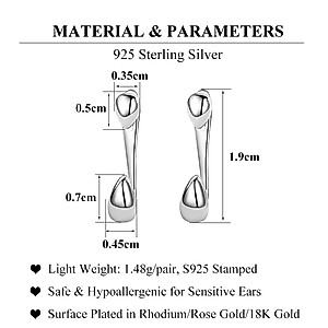 SLUYNZ 925 Sterling Silver Jacket Earrings Studs for Women Teens Droplet Front Back Earrings (A-Silver)