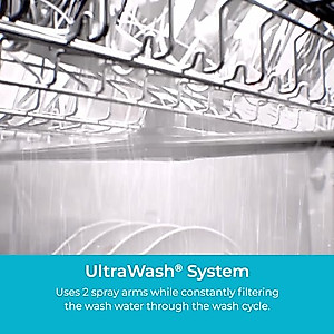Kenmore 24" Built-In Stainless Steel Tub Dishwasher with SmartWash, Smart Dry, and MoreSpace Adjustable Rack, Energy Star Certified, Fingerprint Resistant Stainless Steel