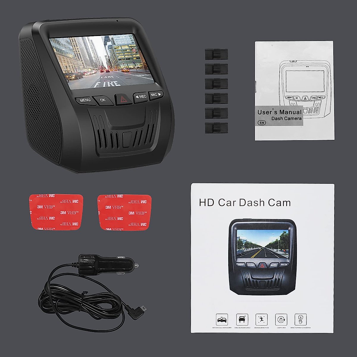 NEZINI Car Dash Cam, Dashboard Camera Recorder with 32GB Memory Card, FHD 1080P, 3" LCD Screen, Driving Recorder with Sony Video Sensor, Parking Mode, 150° Angle, Loop Recording, Night Vision, WDR