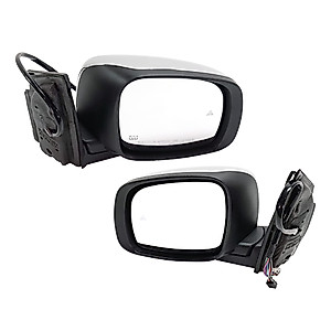 Kool Vue Driver & Passenger Side Power Heated Mirrors for Dodge Grand Caravan Chrysler Town & Country 2009-2016 With Signal Light & Blind Spot Monitor Chrome