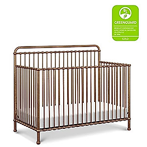 NAMESAKE Winston 4-in-1 Convertible Metal Crib in Vintage Gold, Greenguard Gold Certified