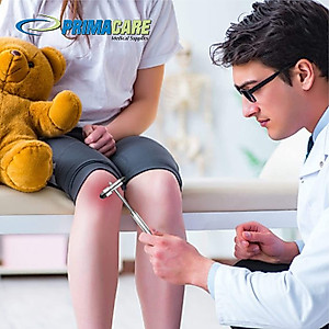 Primacare DH-3693 Buck Neuro Reflex Hammer | Neurological Reflexes Testing Hammer with Dual-Plastic Head & Built-In Brush | Best Medical Supplies for Doctors, Nurses and Students | 7.5 Inches