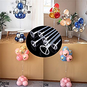 GGOUPTY 2 Set Balloon Column Stand Kit 5.3Ft Height Floor or Table Balloon Holder Adjustable with 2 Base and Pole Tower Decoration for Baby Shower Halloween Christmas Birthday Wedding Party