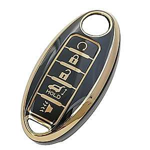 Guibuhuse Protective Key Case Cover Keyless Entry Remote Key Shell Holder Fits for Nissan Altima Maxima Murano Pathfinder, 2013-2018 for Infiniti JX35 Q50 Q60 QX60 KR5S180144014 (White)