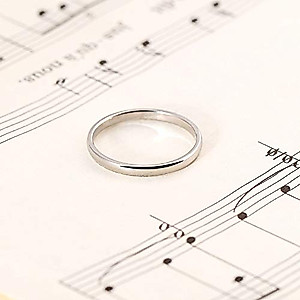 ANAZOZ 7pcs 2MM Stainless Steel Women Stackable Eternity Ring Band Engagement Wedding Ring Set