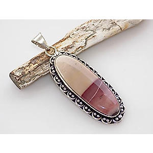 Mookaite Pendant, Birthday Gift Jewelry, Designer Pendant, Silver Plated Pendant, Handmade Pendant Jewelry, Boho Jewelry
