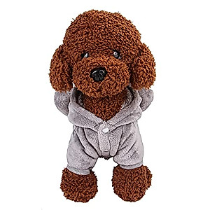 Pet Halloween Costume Autumn and Winter Models Cartoon Coral Fleece Pet Costume Puppy Warm Outfits Hoodie Animal Autumn Winter Clothes Christmas Elk Pet Costume Four-Legged Koala Halloween