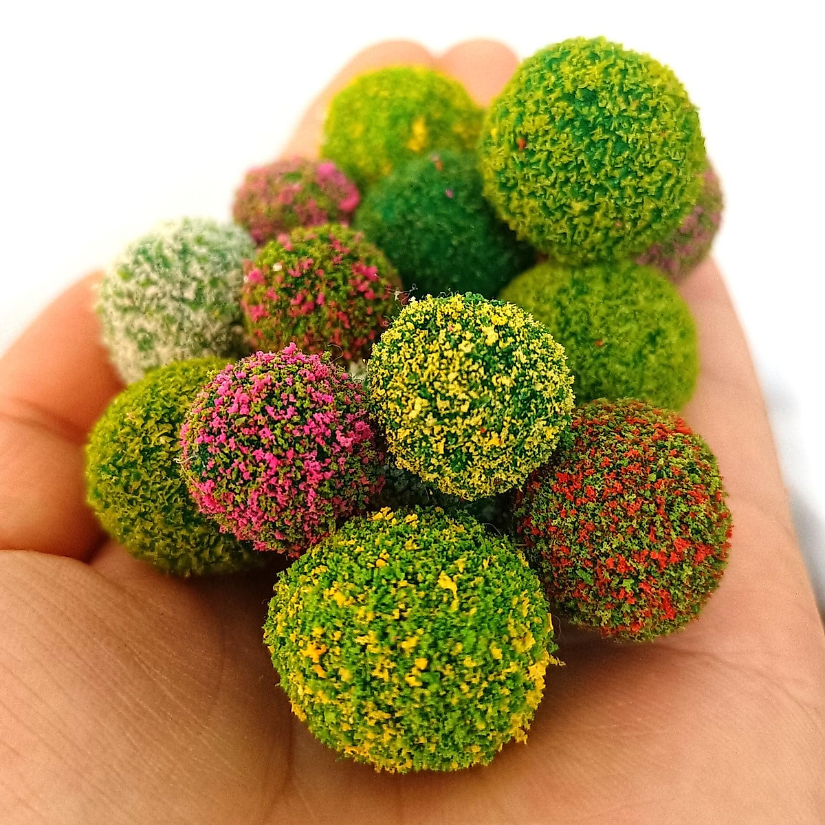 OrgMemory 120 Pcs Model Flower Trees, Model Scenery, Scenery Railroad Layout Scene Decoration Architecture Model Landscape Layout Cluster Flower Vegetation Mini Model Trees Flower