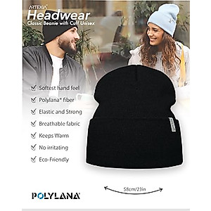 Artexia Beanie for Men Beanie Women Beanies for Guys Winter Hat for Men One Size Winter Mens Beanie Formal Style Black Beanie Soft Warm and Resistant (Black)