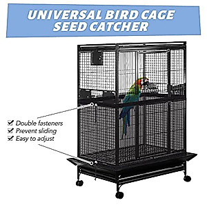 KFPPLXQ Bird Cage Netting Seed Catcher - Adjustable Bird Cage Skirt Seed Catcher, Large Soft Breathable Mesh Bird Seed Catcher for Indoor Round Square Cage