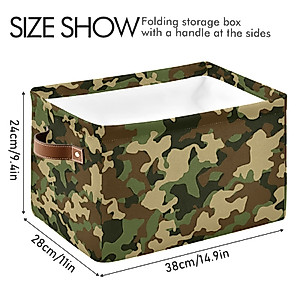 HUXINO Storage Basket Cube,Camo Camouflage Large Storage Bin Box Collapsible Clothes Toys Organizer Laundry Basket for Shelves Closet Kids Nursery Bedroom, 1 Pack
