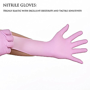 100 Pack Pink Vinyl Disposable Gloves - Latex Free and Power Free Food Grade Exam Gloves for Cleaning, Food Prep, Kitchen Use, Large