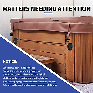 Spa Cover Clips, 6 Pack Hot Tub Cover Clips Broken Latch Repair Kit for Spa Hot Tub Cover Clip Locks with 6 Slides 6 Keys 6 Double-Sided Stickers and 12 Screws