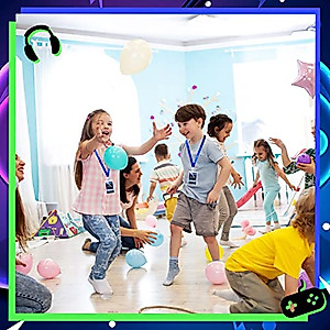 24 Pieces VIP Video Game Pass Holder with Lanyard Video Game Party Favors VIP Party Pass Card Game on Tickets for Game Themed Birthday Party Supplies