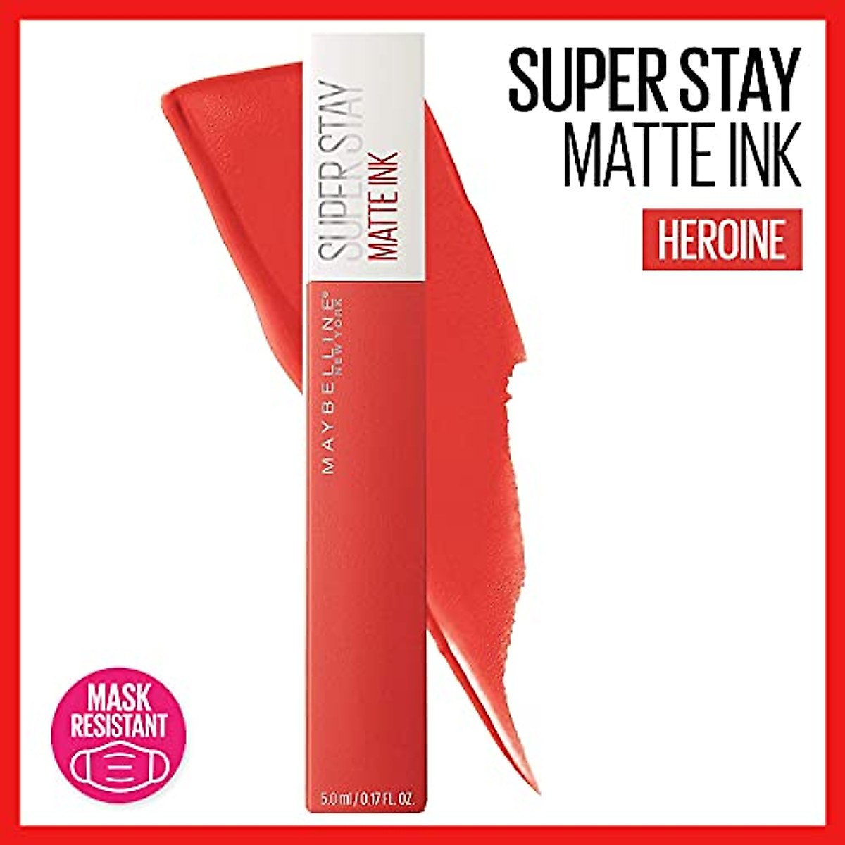 Maybelline New York SuperStay Matte Ink Liquid Lipstick, Heroine, 0.17 FL