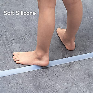 xingmeihe Collapsible Shower Threshold Water Dam Shower Barrier,Shower Door Dam Water Stopper Silicone Wet Room Bathroom (39Inch(Transparent