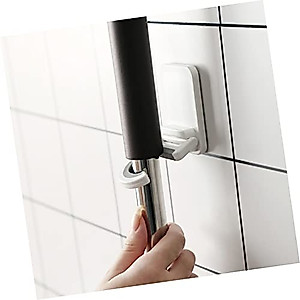 CIYODO 3pcs Bathroom Punch-Free Hanger Clips Mount Storage Shape Broom Racks Traceless Hook Garden Holds Slip Grippers White C- Organizer Anti- Wall Self Multifunctional Drilling