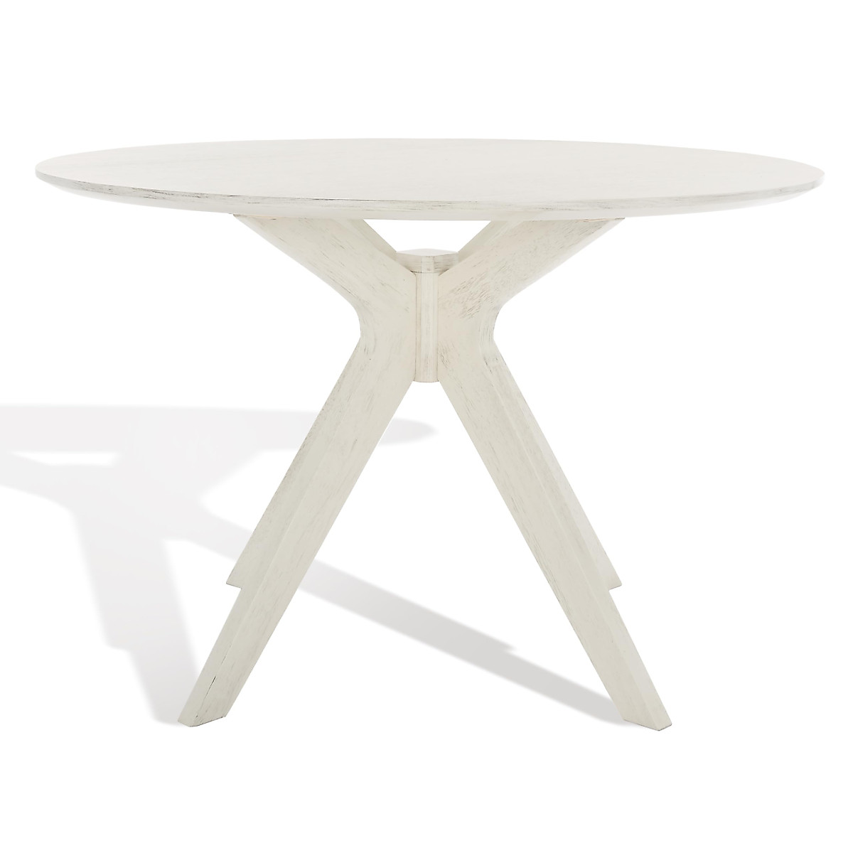 SAFAVIEH Couture Collection Carolee Farmhouse White Washed 46-inch Round Dining Table