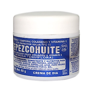 DEL INDIO PAPAGO Facial Day Skin Cream with Tepezcohuite 60g Small - Corporal Colageno Y Vitamina E - Hydrates the Skin