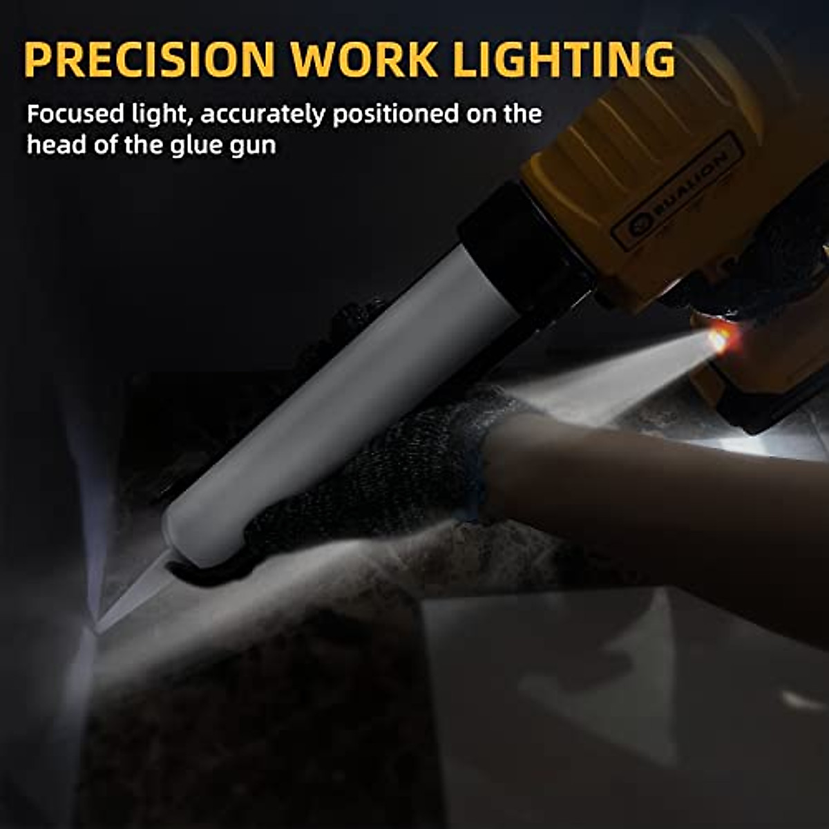 Cordless Caulking Gun, 20V Electric Caulk Adhesive Gun with 2*2.0Ah Li-Battery & Anti-Drip Design