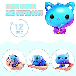 ZYZZYZY Galaxy Unicorn Squishies Toy Set - Starry Squishys Cat, Unicorn Cake, Unicorn Horse, Unicorn Rabbit, Panda Kawaii Slow Rising Squishy Toys for Kids Adults Stress Relief Toy(5 Packs)
