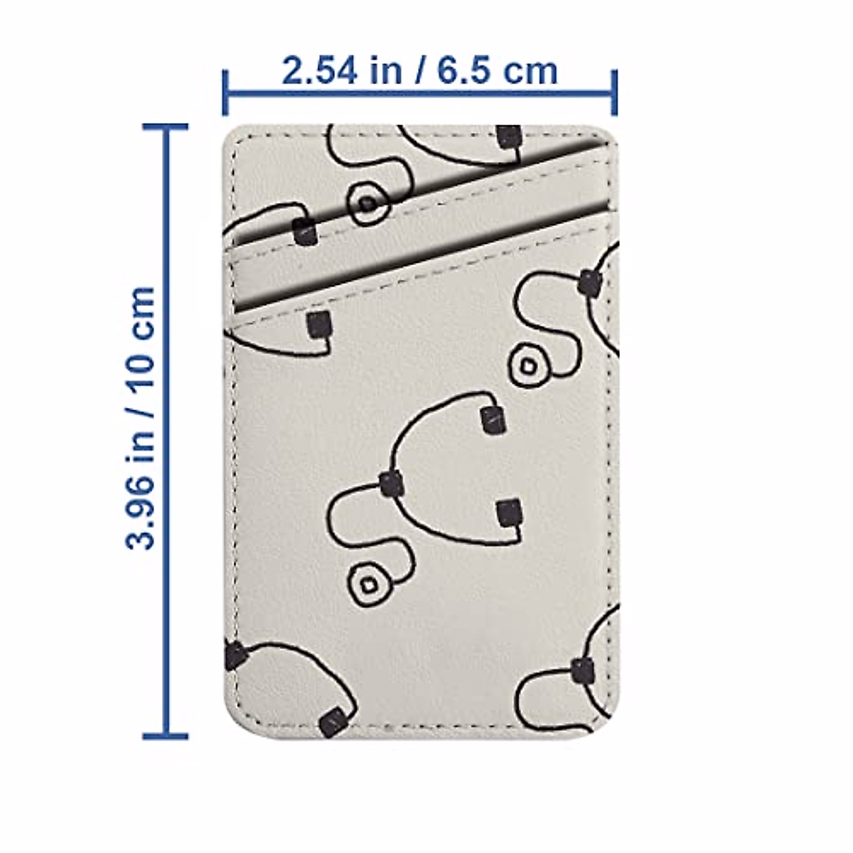 Pack of 2 - Cellphone Stick on Leather Cardholder ( Stethoscope Doodle Drawing Pattern Pattern ) ID Credit Card Pouch Wallet Pocket Sleeve
