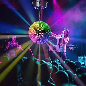 Rotating Motor for Disco Ball-chmakmt 5RPM Electric Motor with LED Lights for Mirror Disco Ball,Christmas Party DJs Bands Pubs Weddings Banquets Birthday Party Decorate