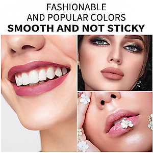 BKPPLZP 6PCS Matte Liquid Lipstick Sets,Nude Lip Stain,Lasting Waterproof Matte Lipstick Set,Non-Stick Cup,Fade-Free Lip Gloss Set ,Ladides Long wear Lip Makeup Lipstick Set（SetB