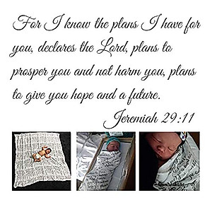Jeremiah Scripture Swaddle Blanket Gift Set, for I Know The Plans I Have for You, Ultra-Soft 100% Cotton Muslin Receiving Blankets, Extra Large, 2 Pack