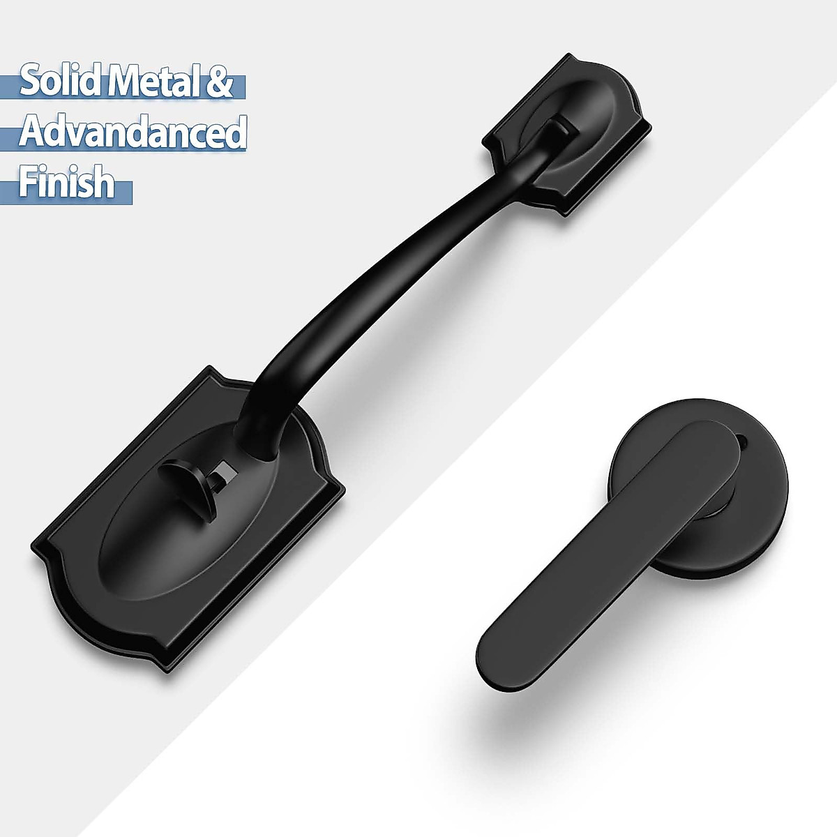 YYTDZSW Front Door Handle, Exterior Door Handle，Entry Door Handle with Reversible Lever, Adjustable Door Handle，Interior Door Handle, Black Door Handle,Matte Black