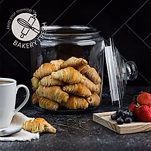 1 Gallon Glass Cookie Jar - Large Food Storage Container with Airtight Lid - Keep Fresh Flour, Chewy Pet Treats, Candy, Dried Foods, Detergent Pods for Your Kitchen or Laundry Room- Pack of 1