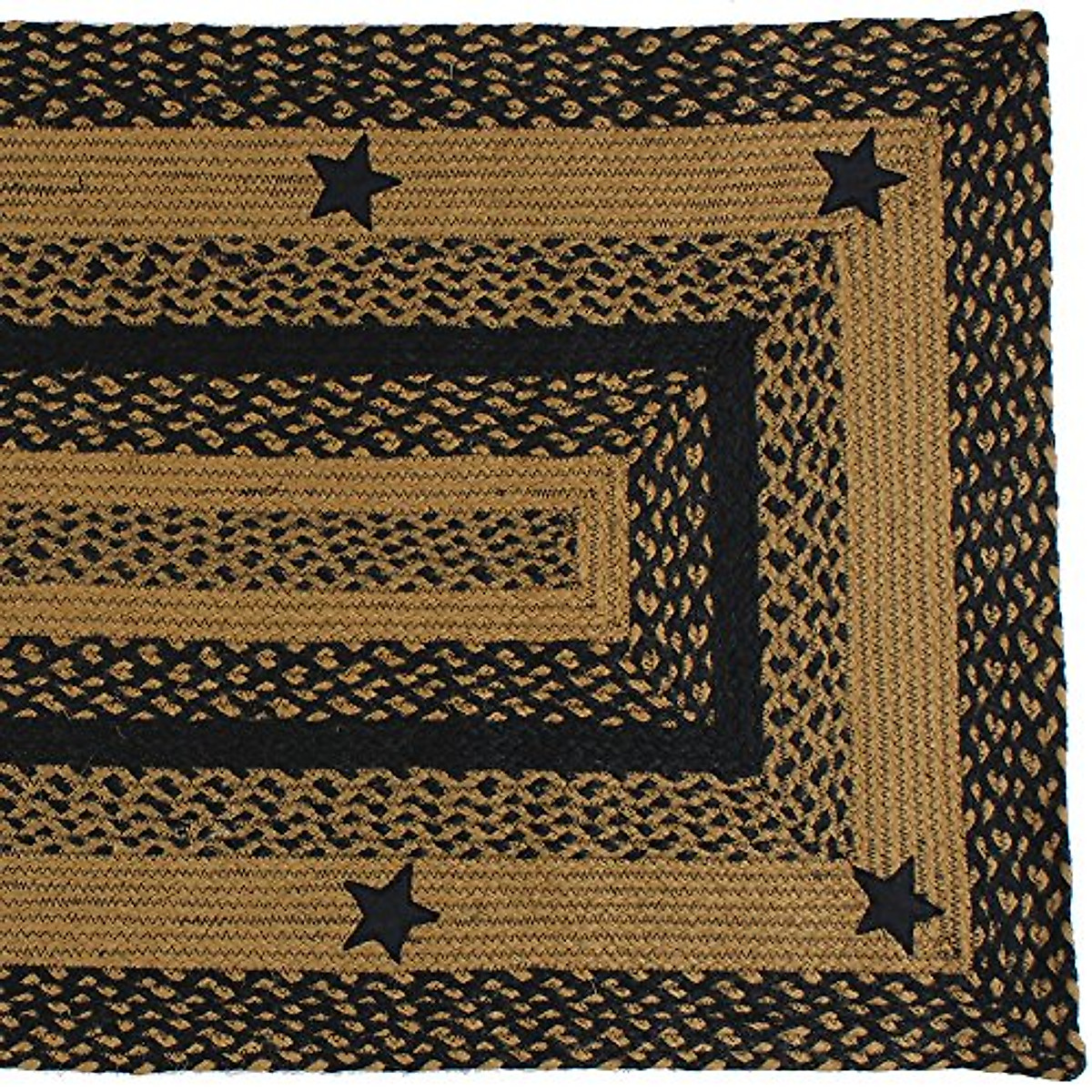 IHF Home Décor |Star Black Premium Braided, Collection | Primitive, Rustic, Farmhouse Style | Jute/Cotton | 30Days Risk Free | Accent Rug/Door Mat/Floor Carpet (36"x60" Rect, Star Black)
