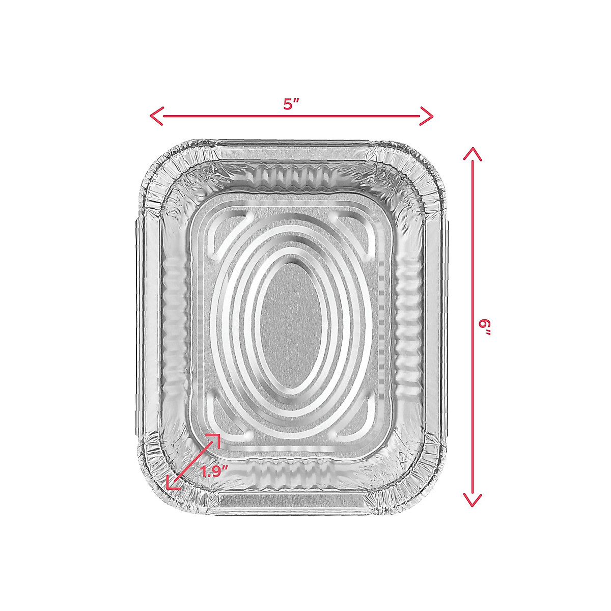 Comfy Package [50 Count 1 lb capacity, Disposable Aluminum Foil Pans, 5x4 Disposable Takeout Pans with Clear Plastic Dome Lids, Great For Baking, Cooking, Storage, and Freezing