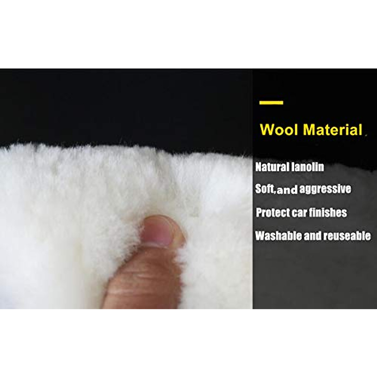 INZOEY Sheepskin Wool Polishing Pad 4 Inches Soft Buffing Pads with Hook and Loop Back Wool Cutting Pad for Car, Furniture, Glass and So On (Pack of 10)