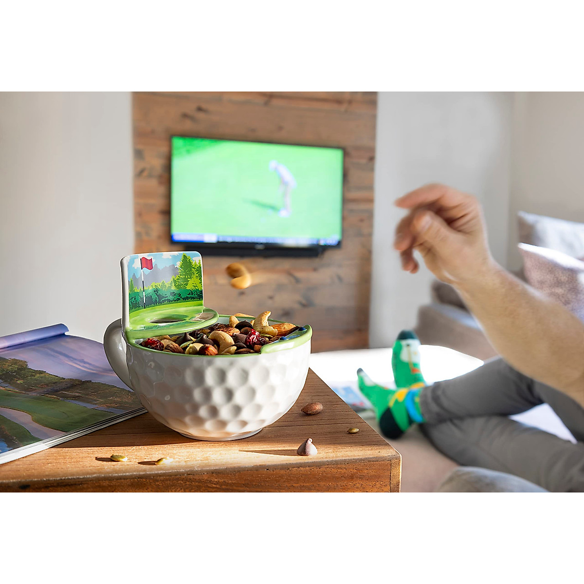 MAX'IS Creations The Golf Mug With A Green, Novelty Ceramic Coffee Mug, Soup Bowl, Funny Idea for Men Women Golfers Dad Him Her Kids Golf Lovers Golf Players, Golf Accessories, 16oz