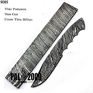PAL 2000 KNIVES Pattern - Handmade Damascus Steel Bar - Custom Damascus Steel Billet, Blank Blade - 15"x3"x5mm, Ssga-9932