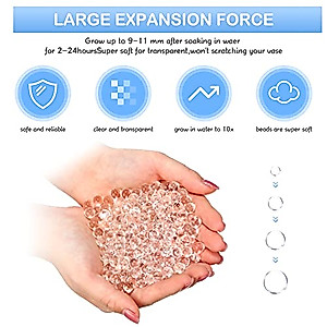 20 Pack Submersible LED Lights 10000 Vase Filler Beads Gems Underwater Pool Tea Lights White Waterproof LED Lights Water Growing Translucent Gel Pearls Clear Pearls for Vases Wedding Party