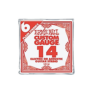 Ernie Ball Nickel Plain Single Guitar String .014 6-Pack